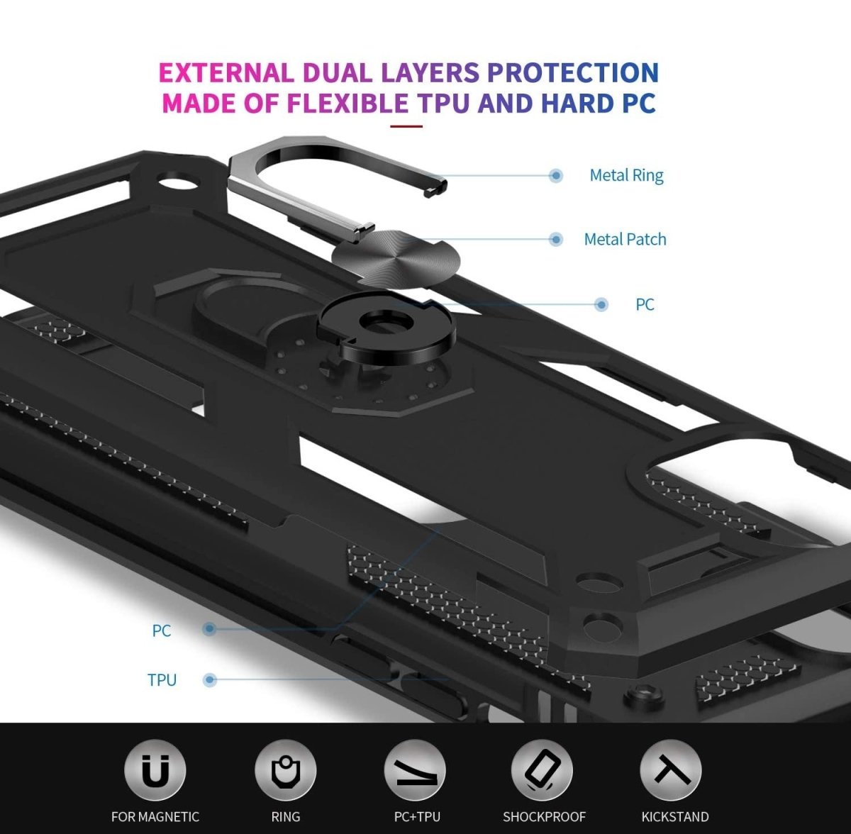 NATO iPhone Case With Kickstand For Series 15/16/17, Shockproof ...